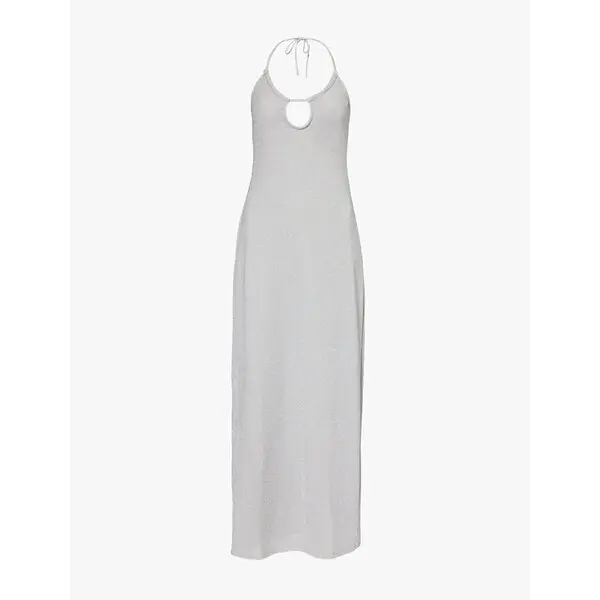 Pretty Lavish Halter-Neck Maxi Dress In Champagne Sparkle - 54% Off |  Editorialist