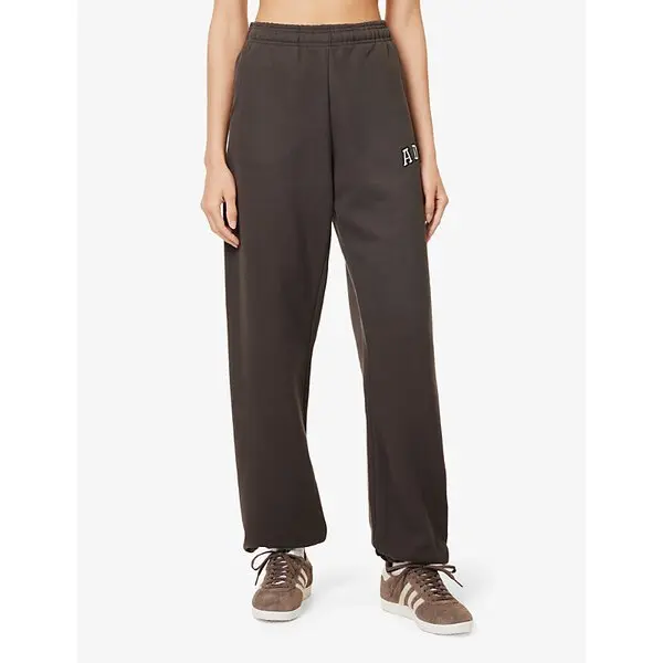 ADANOLA Logo-embroidered Straight-leg Jogging Bottoms - Coffee Bean