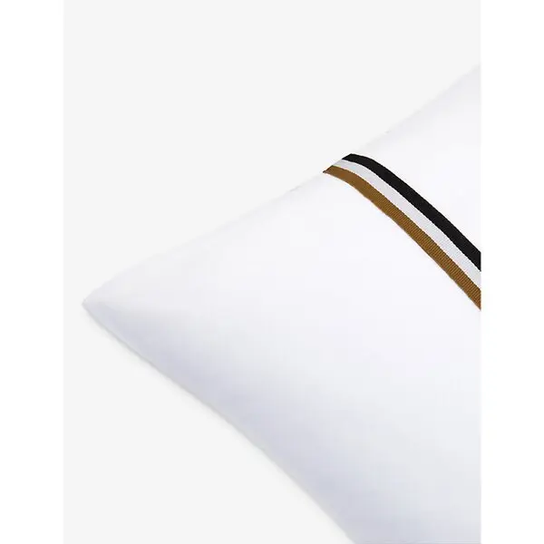 BOSS Blinea Stripe-print Cotton Pillowcase 50cm X 75cm