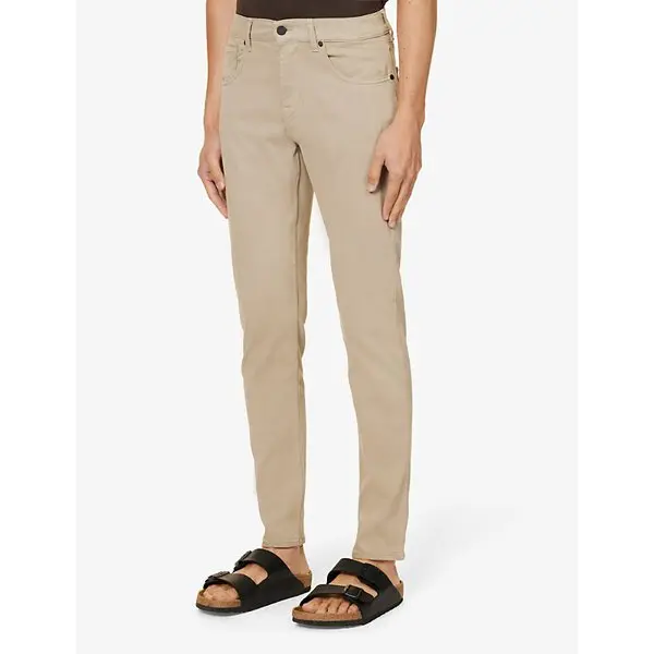 7 For All Mankind Brand-patch Regular-fit Stretch-denim Jeans - Beige