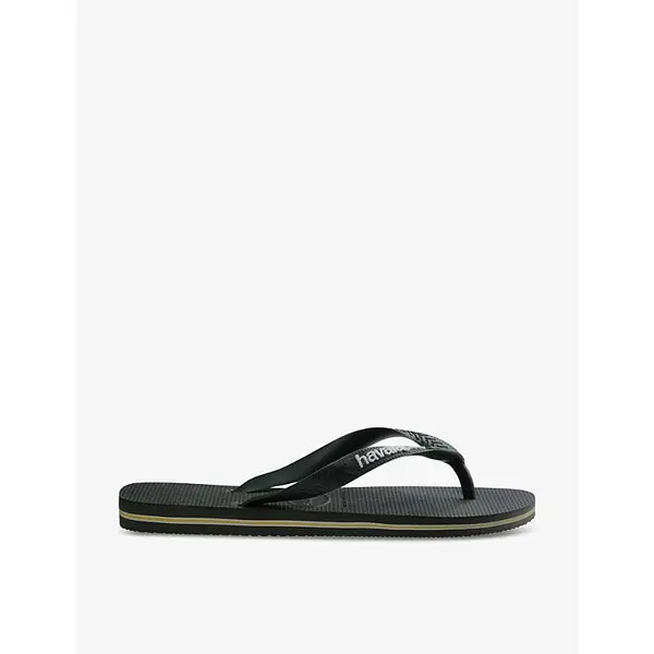 Havaianas Brasil Logo-embossed Rubber Flip-flops - Green Olive