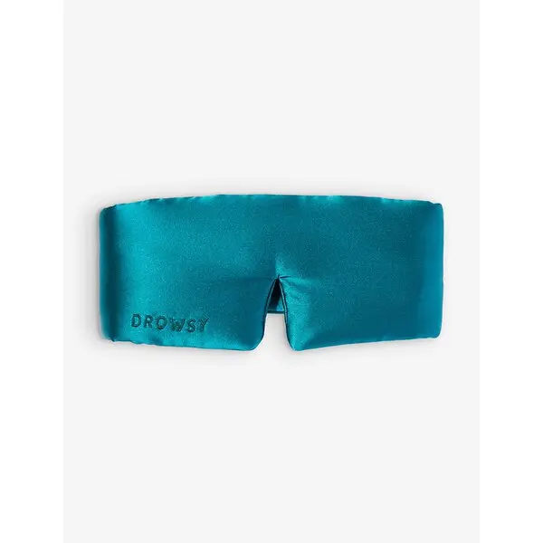DROWSY SLEEP CO Brand-embroidered Padded Silk Sleep Mask - Green Sapphire