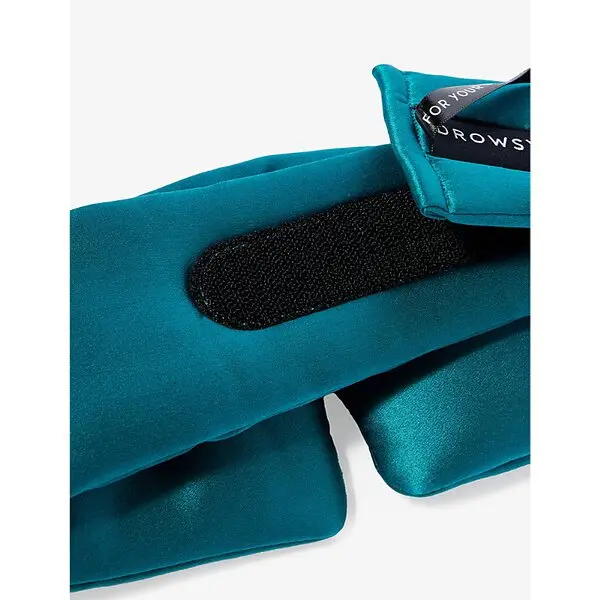 DROWSY SLEEP CO Brand-embroidered Padded Silk Sleep Mask - Green Sapphire