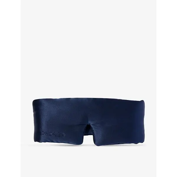 DROWSY SLEEP CO Brand-embroidered Padded Silk Sleep Mask - Midnight Blue