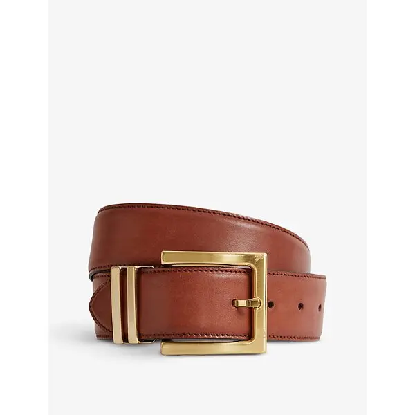REISS Brompton Leather Belt - Tan