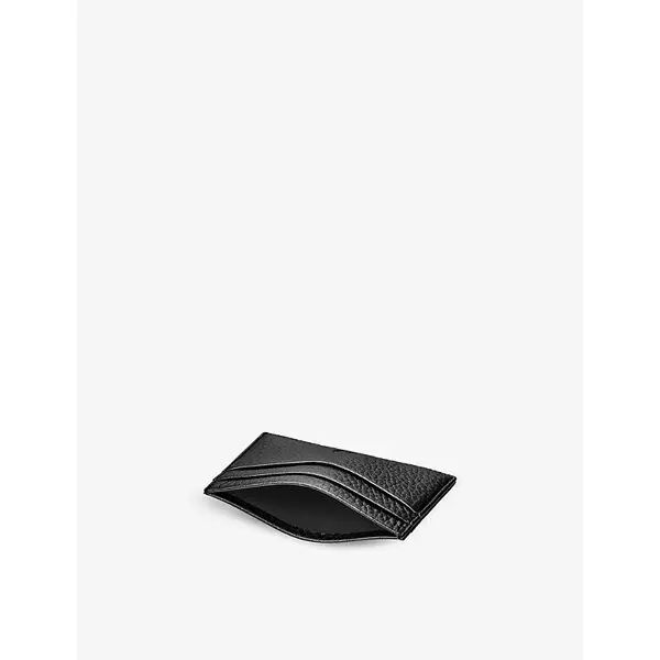 ASPINAL OF LONDON Logo-embellished Leather Card Holder - Black