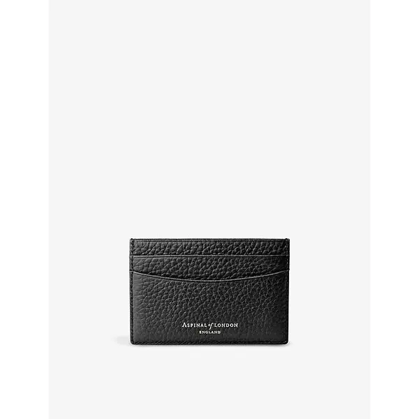 ASPINAL OF LONDON Logo-embellished Leather Card Holder - Black
