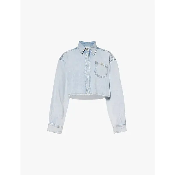 Givenchy Oversized-fit Cropped Denim Shirt