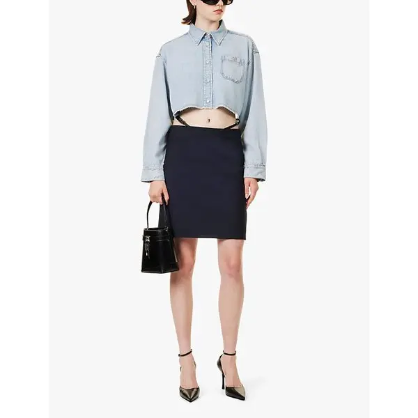 Givenchy Oversized-fit Cropped Denim Shirt