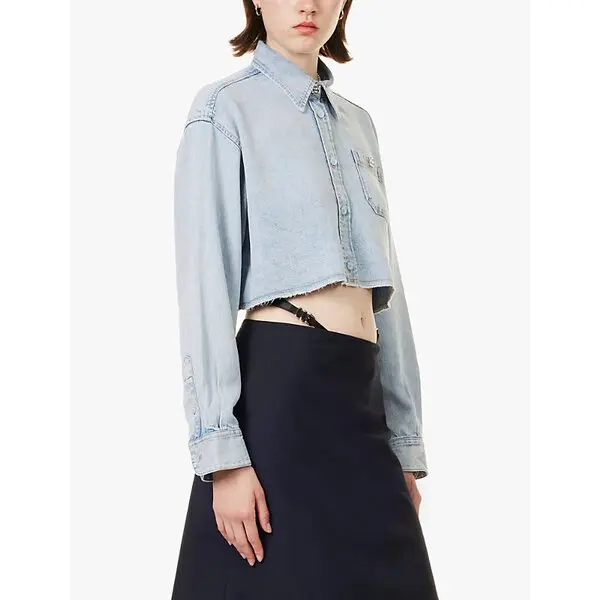 Givenchy Oversized-fit Cropped Denim Shirt