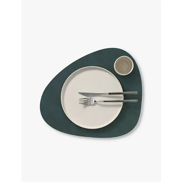 LIND DNA Nupo Leather Placemat 37cm X 44cm - Dark Green