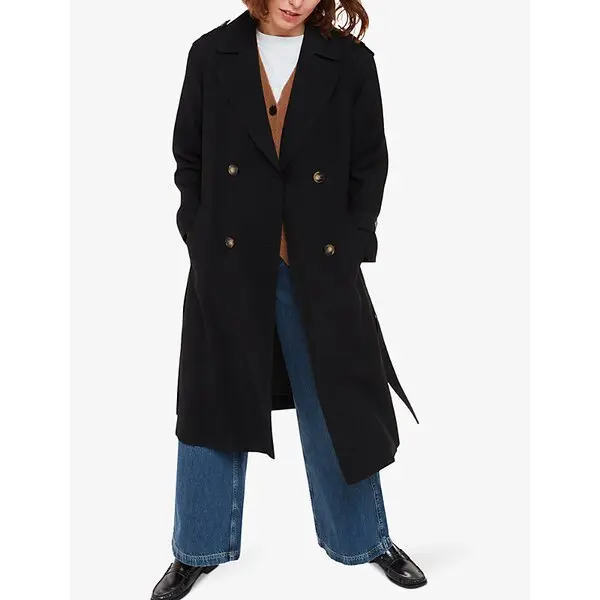 Whistles Riley Belted Woven Trench Coat