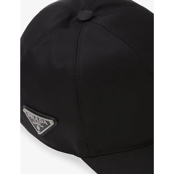 Prada Logo-plaque Nylon Baseball Cap - Black