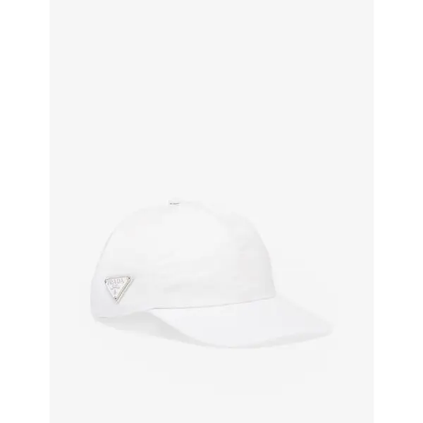 Prada Logo-plaque Nylon Baseball Cap - White