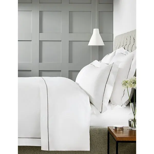 THE WHITE COMPANY Savoy Cotton Duvet Cover - White/mink