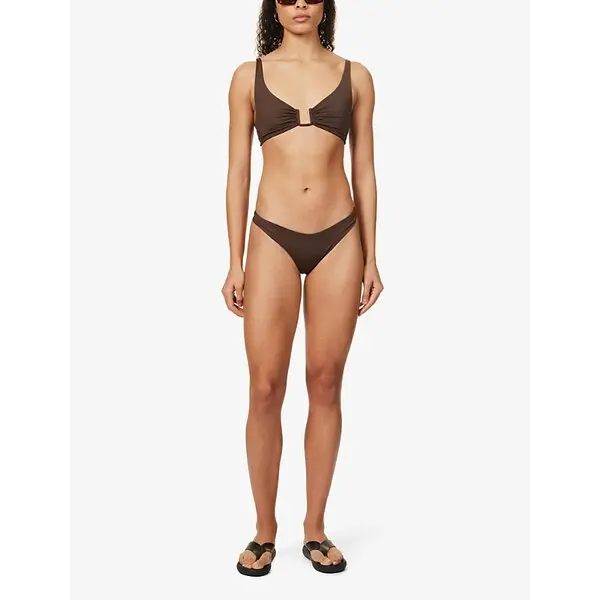 AWAY THAT DAY Fiji High-rise Bikini Bottom - Espresso