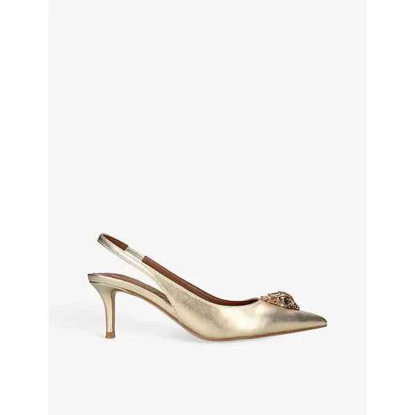 Kurt Geiger Eagle-embellishment Leather Slingback Courts