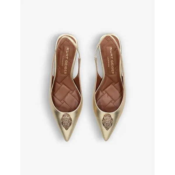 Kurt Geiger Eagle-embellishment Leather Slingback Courts