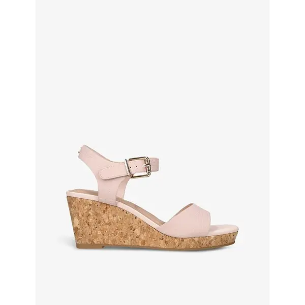 Carvela Stud-embellished Leather Wedge Sandals - Pink