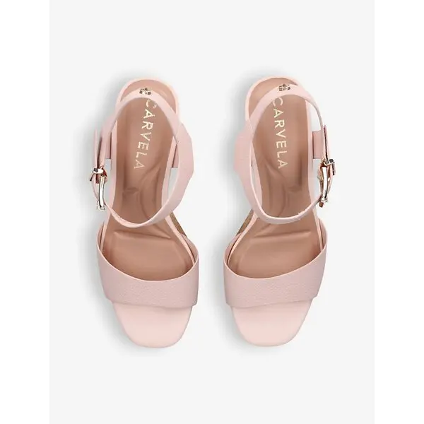 Carvela Stud-embellished Leather Wedge Sandals - Pink
