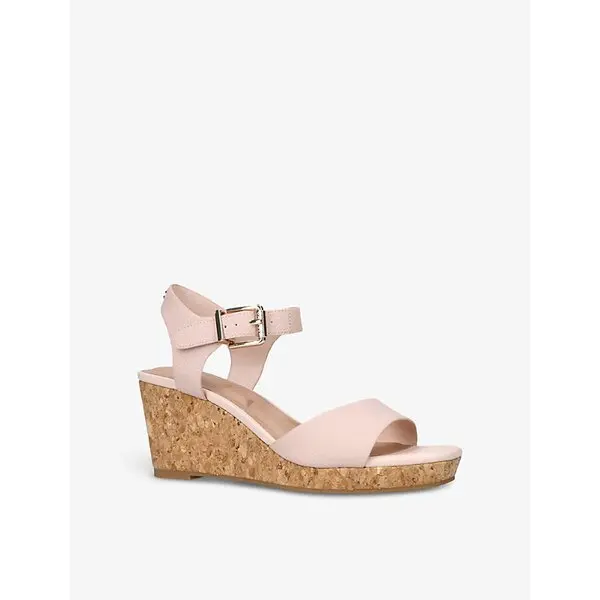 Carvela Stud-embellished Leather Wedge Sandals - Pink