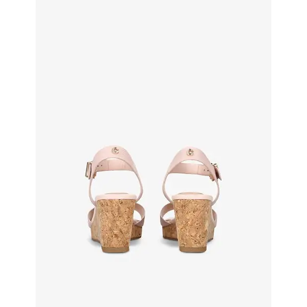 Carvela Stud-embellished Leather Wedge Sandals - Pink