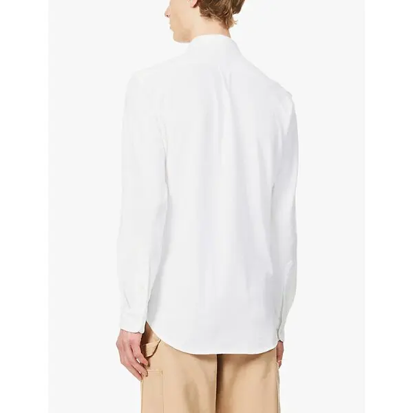 Polo Ralph Lauren Long-sleeved Logo-embroidered Slim-fit Cotton Shirt Xxl - White