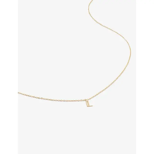 Monica Vinader Small Letter L 14ct Yellow-gold Pendant Necklace - Yellow Gold