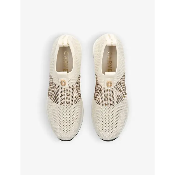 Carvela Janeiro 2 Crystal-embellished Knitted Trainers