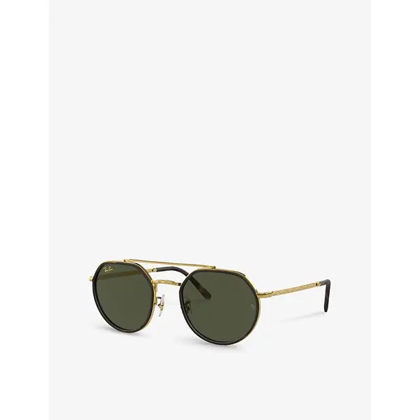 Ray-ban Irregular-frame Metal Sunglasses - Gold