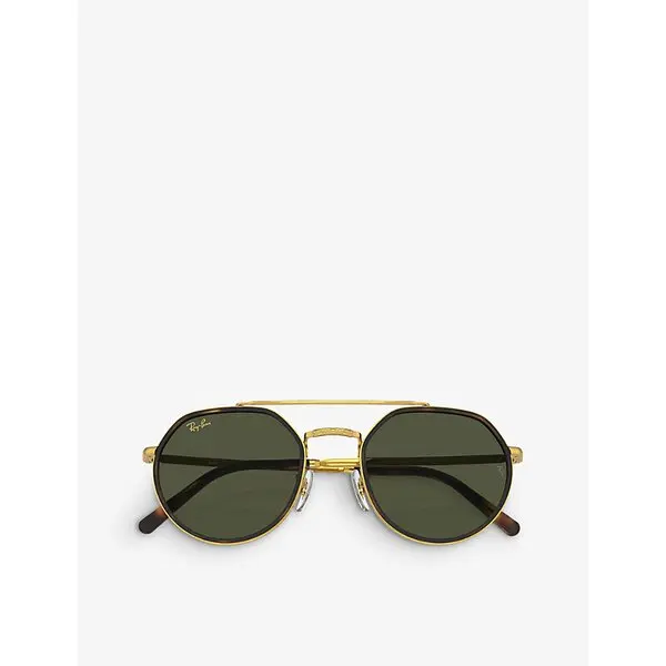 Ray-ban Irregular-frame Metal Sunglasses - Gold