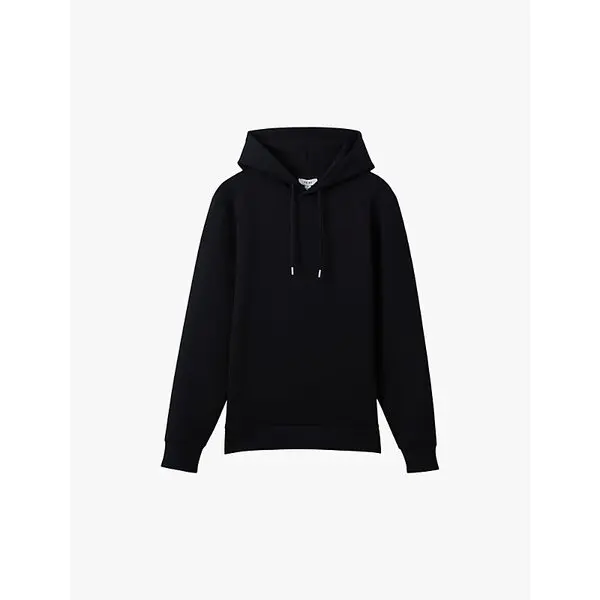 REISS Fabien Drawstring Regular-fit Stretch-jersey Hoody - Navy Blue