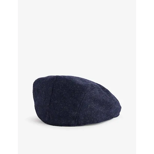 DENTS Fernworthy Flat-crown Wool Cap - Navy
