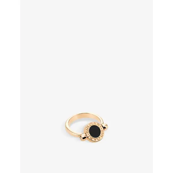 BVLGARI 18ct Onyx And Mother-of-pearl Ring - Rose Gold