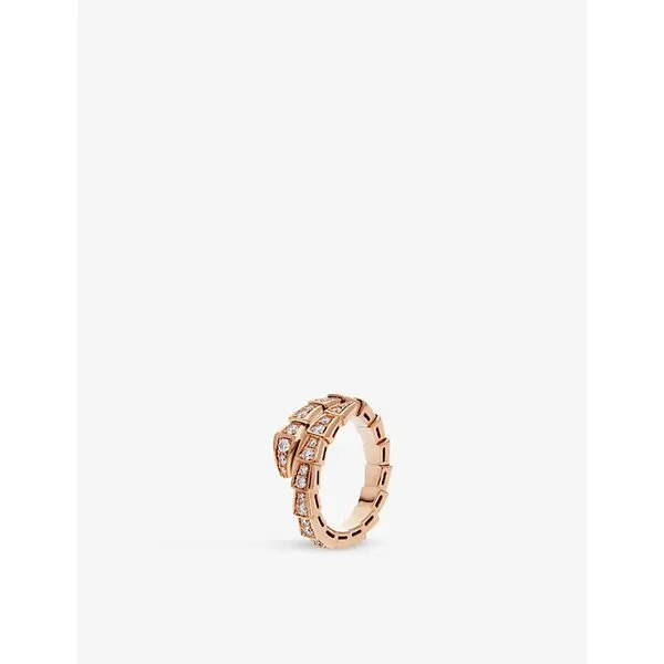 BVLGARI Serpenti Viper 18ct Rose-gold And 0.73ct Diamond Ring - Rose Gold