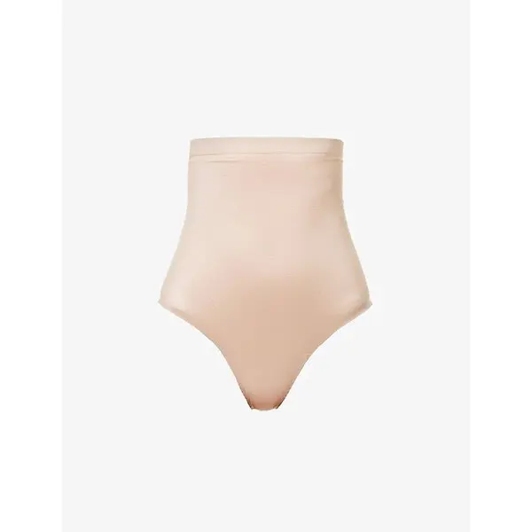 Spanx Shape™ Invisible High-waisted Stretch-woven Thong - Champagne Beige