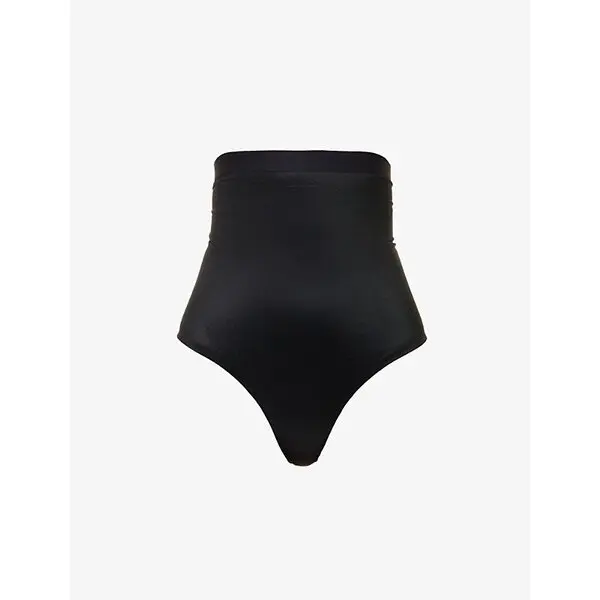 Spanx Shape™ Invisible High-waisted Stretch-woven Thong - Very Black
