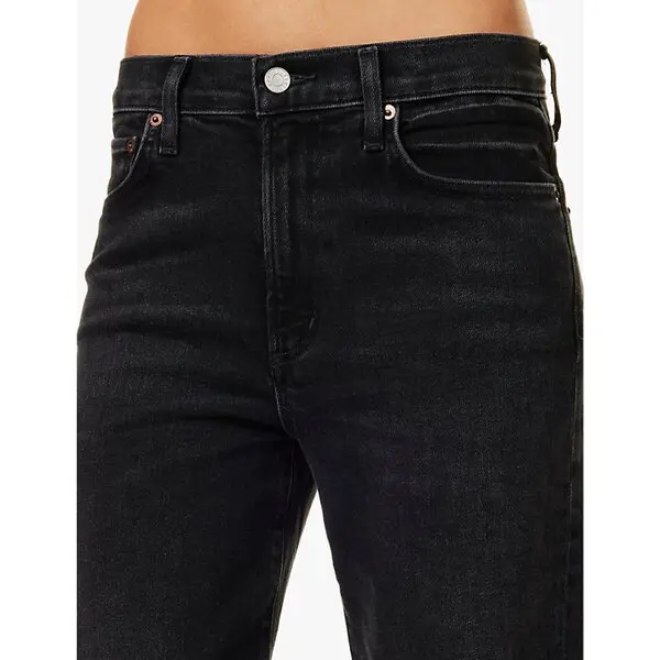 AGOLDE Straight-leg Mid-rise Cotton-blend Jeans - Hush (washed Black)