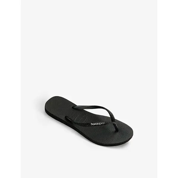 Havaianas Slim Glitter Flip Flops - Black