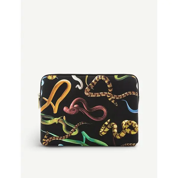 SELETTI Wears Toilerpaper Snake-print 13” Canvas Laptop Case 34cm X 25cm - One-color