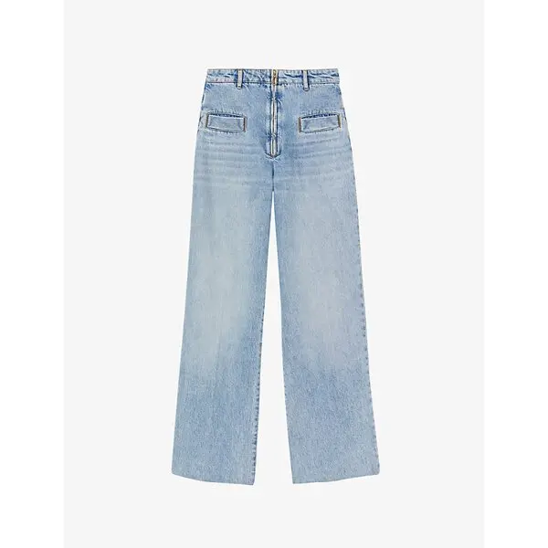Sandro Oslo High-rise Wide-leg Jeans - Bleus