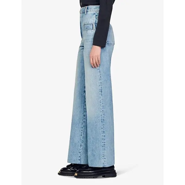 Sandro Oslo High-rise Wide-leg Jeans - Bleus
