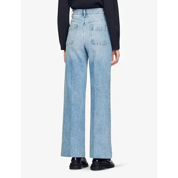 Sandro Oslo High-rise Wide-leg Jeans - Bleus