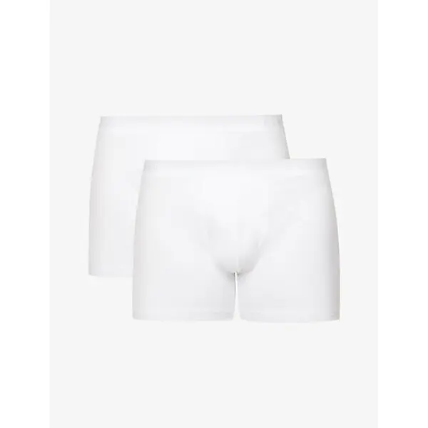 Falke Tonal Waistband Pack Of Two Stretch-cotton Boxers Xxl - White