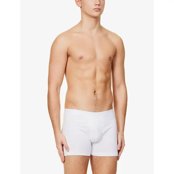 Falke Tonal Waistband Pack Of Two Stretch-cotton Boxers - White