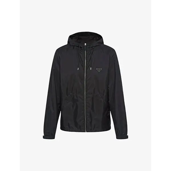 Prada Re-nylon Brand-plaque Hooded Jacket