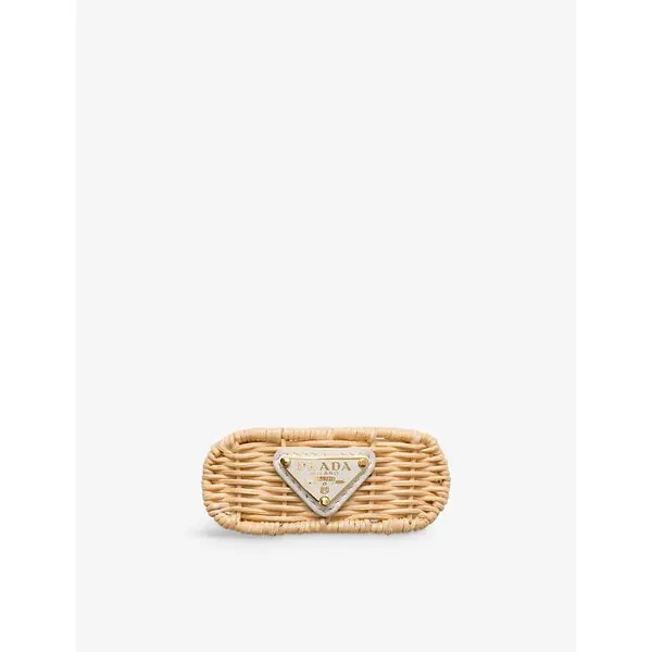 Prada Wicker-textured Hair Clip - Neutral