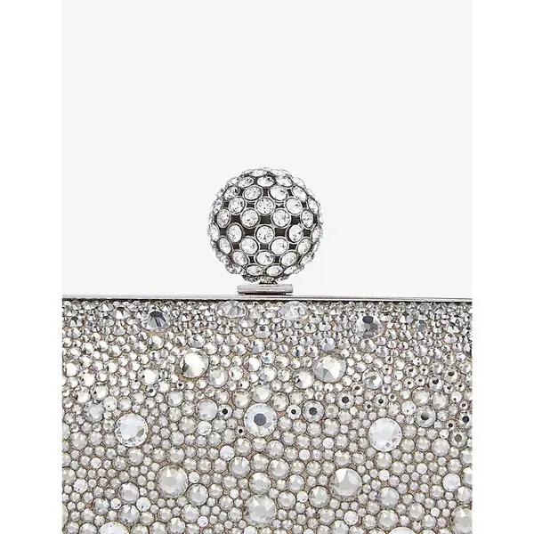 JIMMY CHOO Cloud Crystal-embellished Suede Clutch Bag - Nude/crystal