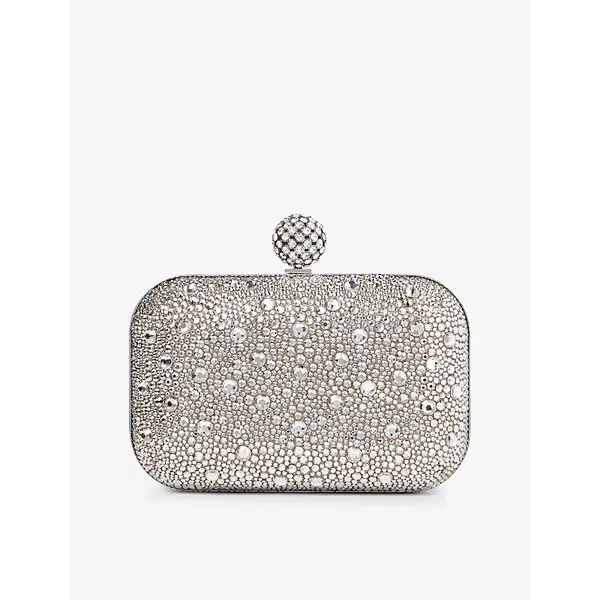 JIMMY CHOO Cloud Crystal-embellished Suede Clutch Bag - Nude/crystal