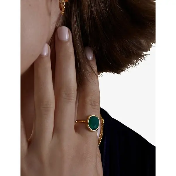 Monica Vinader Siren Gemstone Ring In 18ct Vermeil - Yellow Gold